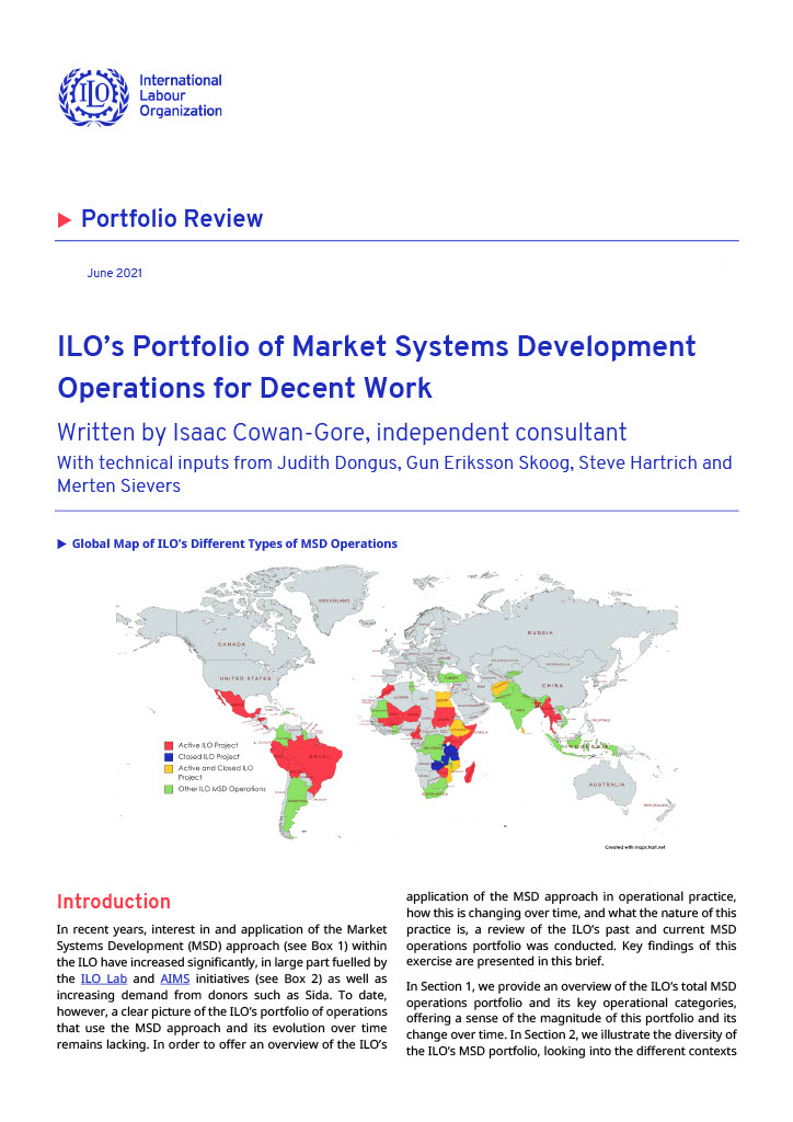 ILO’s Portfolio of Market Systems Development Operations for Decent ...