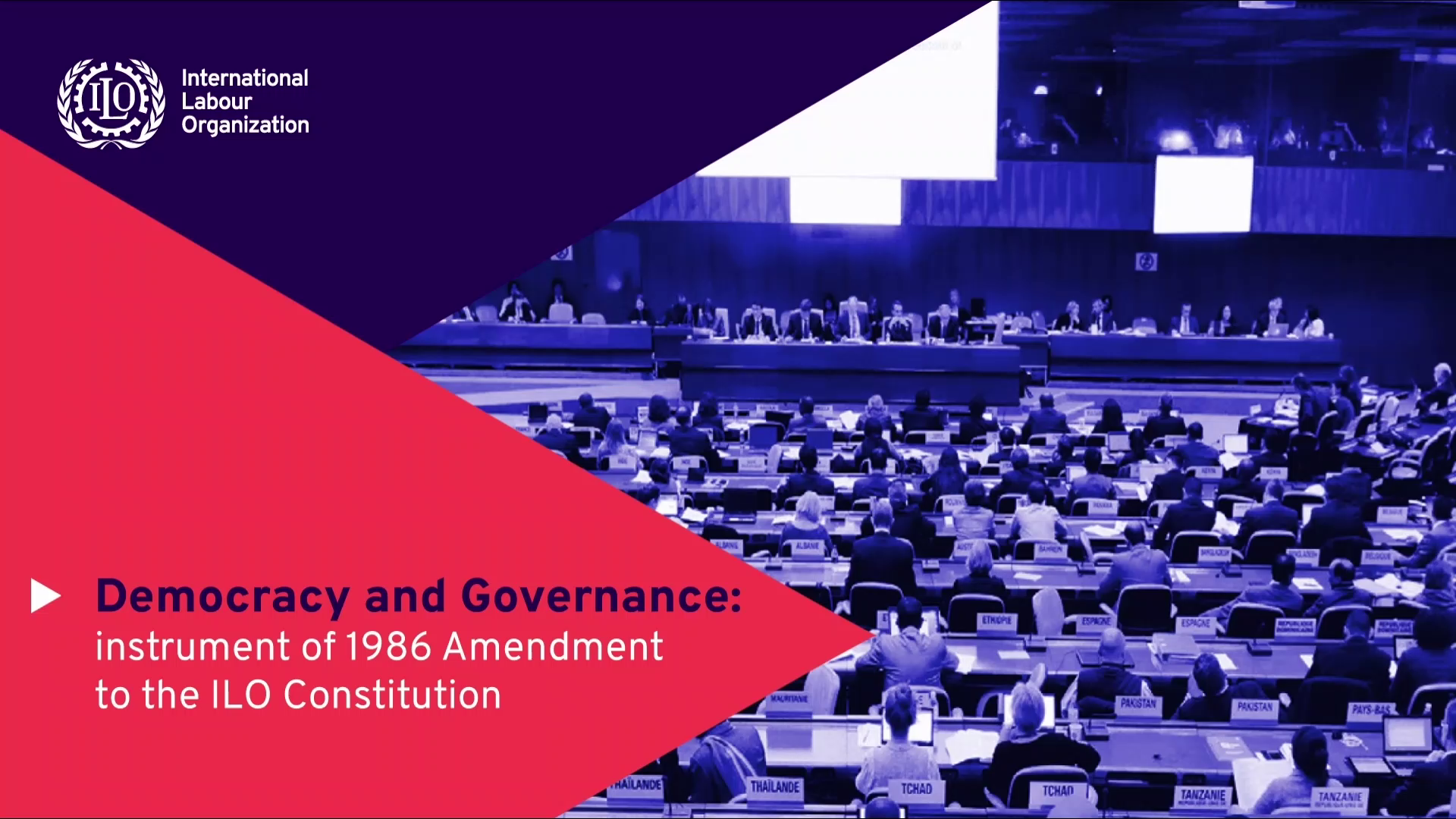 Presentation of the 1986 Amendment to the ILO Constitution for the ...